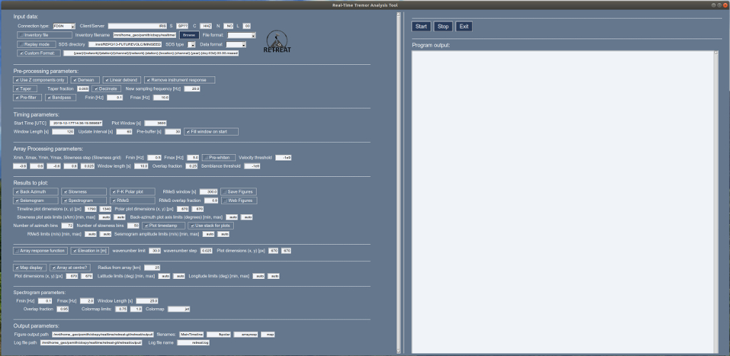 RETREAT - REal-time TREmor Analysis Tool | retreat