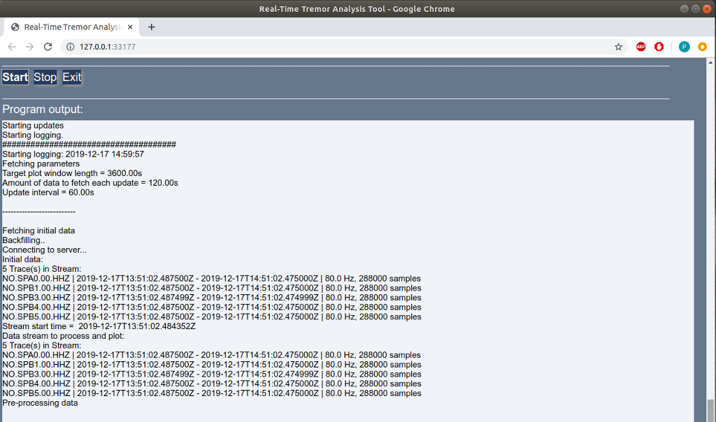 RETREAT - REal-time TREmor Analysis Tool | retreat
